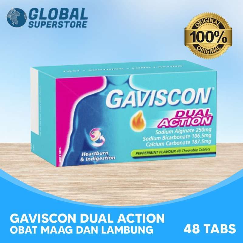 Jual Gaviscon Dual Action Obat Maag & Asam Lambung Original UK - Tablet ...