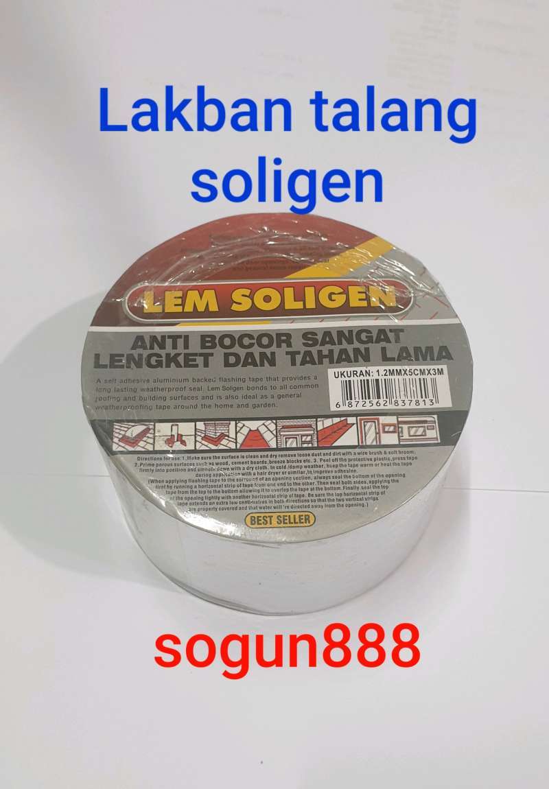 Jual Lakban Talang Soligen .tambal Seng. Solasi Anti Bocor. Lem Talang. Dimensi 1,2mmx 5cm X ...