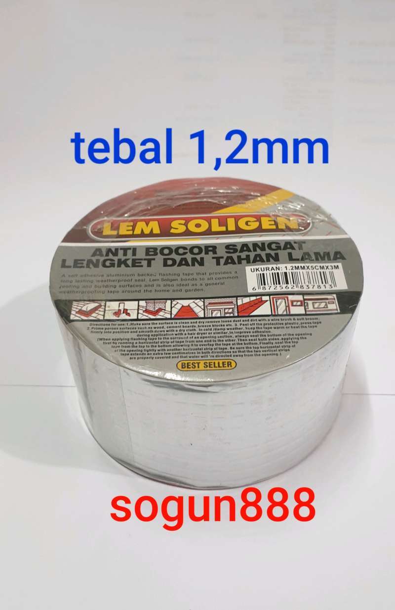 Jual Lakban Talang Soligen .tambal Seng. Solasi Anti Bocor. Lem Talang. Dimensi 1,2mmx 5cm X ...