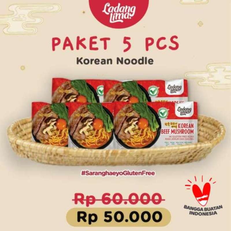 Promo Paket 5pcs Mie Korea Gluten Free Ladang Lima | Instant Korean ...