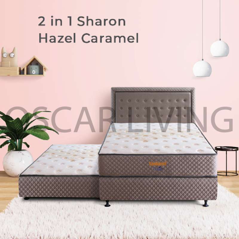 Promo Uniland 2in1 Paradise Kasur Springbed HB Sharon Set Hazel Caramel ...