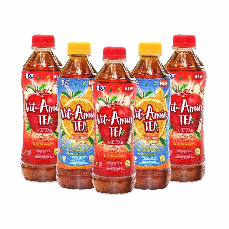 Jual Vitamin Tea Minuman Teh [paket Bundling/ Apel & Jeruk/ 350 Ml/ 5 ...