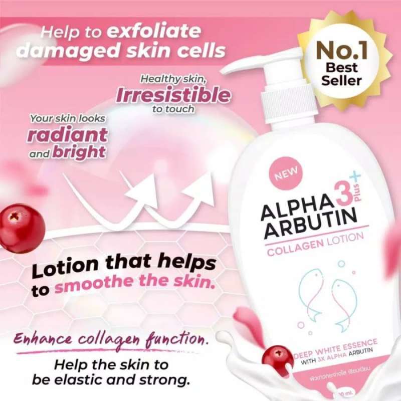 Jual Alpha Arbutin 3 Plus Collagen Whitening Lotion ,hand Body Lotion ...