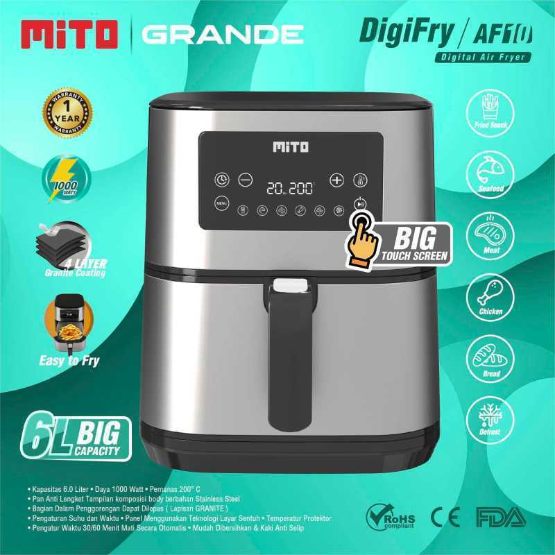 Jual Air Fryer Mito Grande Af10 Digi Fry 6 Liter Garansi Resmi Di ...
