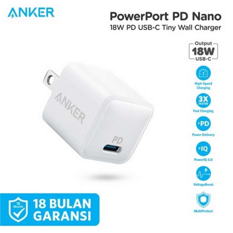 Jual Wall Charger Anker Powerport Nano 18W Pd - A2716 di Seller ...