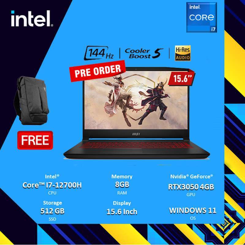 Jual Msi Katana Gf66 12uc [9s7-158422-240] I7-12700h 8gb 512gb Rtx3050 4gb Di Seller Intel ...