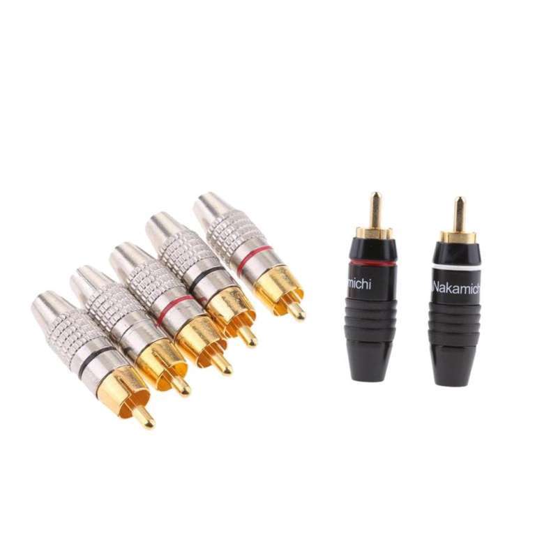 Jual RCA Plug Male Solderless Audio Connector RCA Plug Male Connector ...