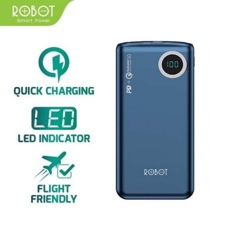 Jual Power Bank Robot 10000Mah Digital Led Indicator Fast Charging 18W ...