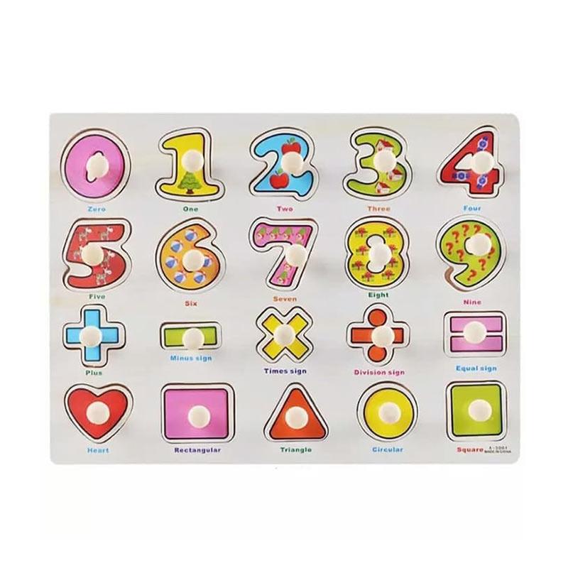 Jual OEM Kayu Knop Angka Tanda Matematika Shape Puzzle Mainan Edukasi ...