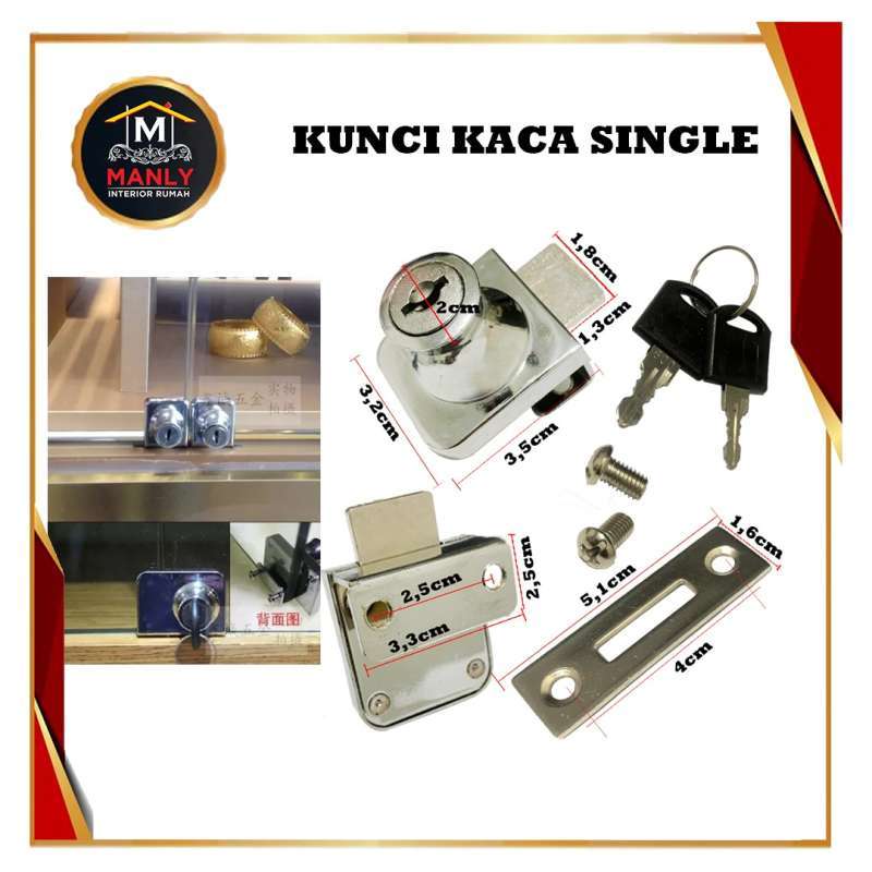 Promo Kunci Lemari Kaca Singel Glass Cabinet Lock Kunci Pintu Kaca ...