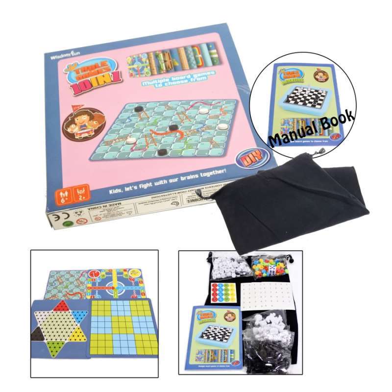 Jual Mainan Edukasi Anak Family Board Table Game 10 in 1 Papan ...
