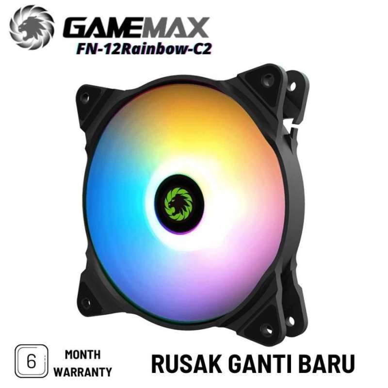 Jual GAMEMAX PC FAN DUAL RING BIG BOWL FN 12 Rainbow C2 - 12CM Aura ...