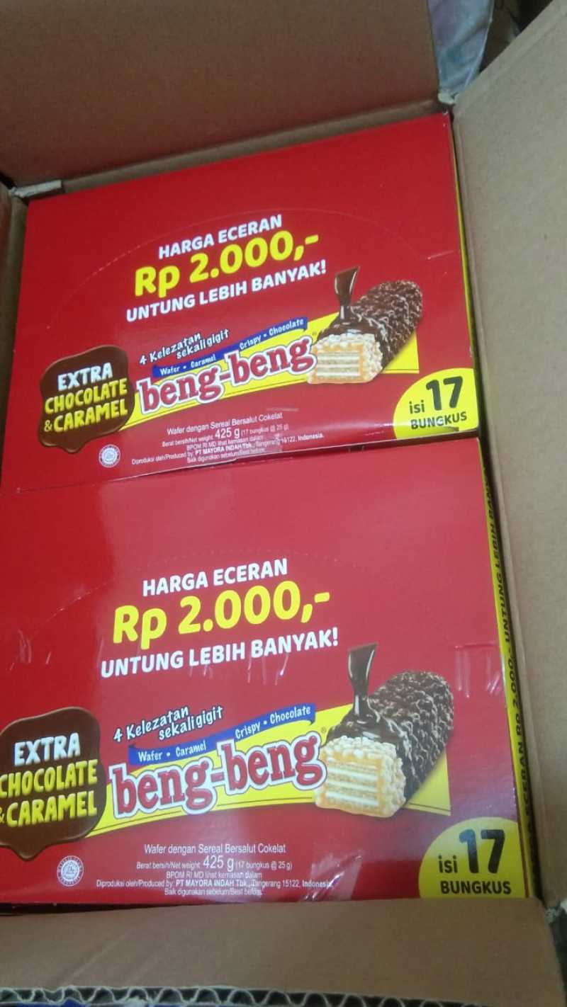 Jual Beng-Beng Extra Chocolate & Caramel Wafer [25 gr/ 17 Pcs] di ...