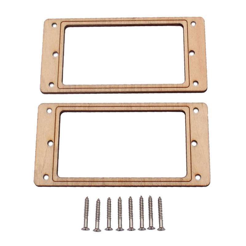 Promo Set of 2 Maple Wood Flat Bottom Humbucker Pickup Mounting Ring ...