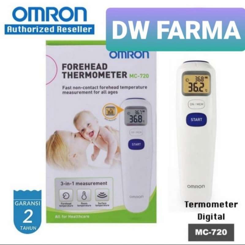 Jual OMRON THERMOMETER FOREHEAD MC 720 /GUN TERMOMETER DIGITAL OMRON ...