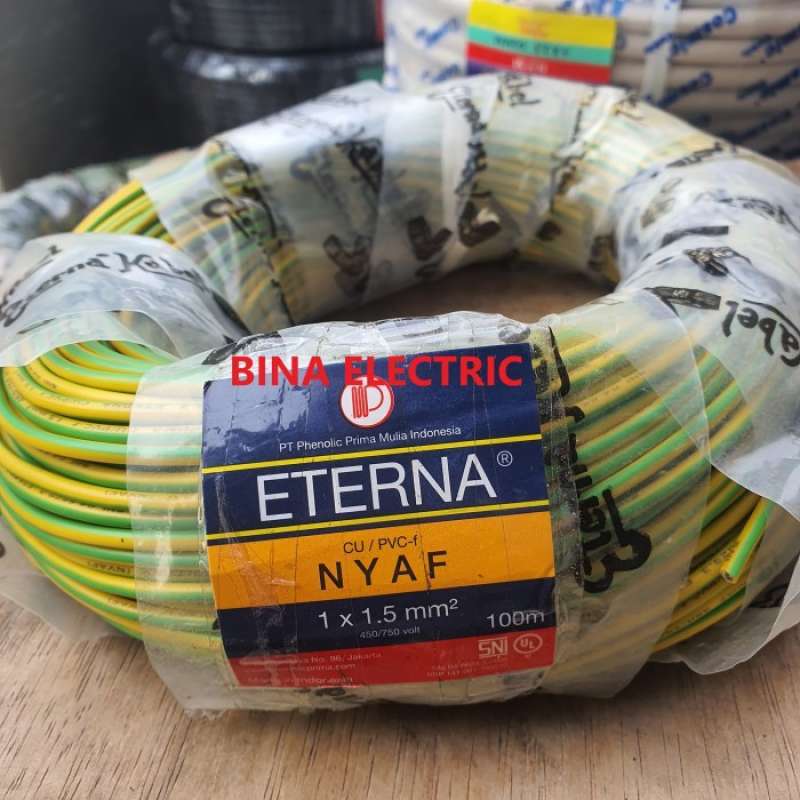 Jual Kabel Listrik NYAF 1.5 1,5 1.5mm 1,5mm 1x1.5 1x1,5 Eterna 100M - Multicolor di Seller ...