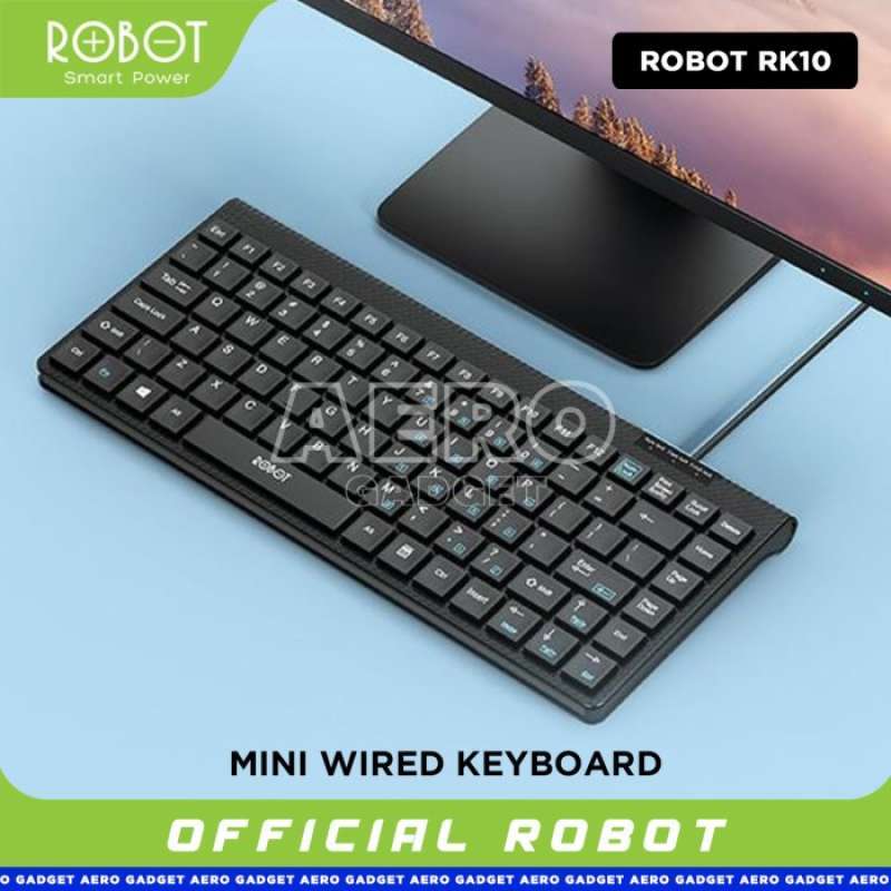 Jual ROBOT Keyboard Silent Click RK10 Keyboard USB Slim Thin Mini Wired ...
