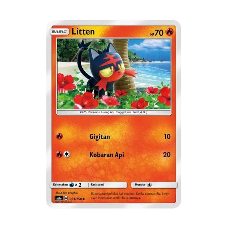 Jual Pokemon Indonesia Trading Card Litten AS1a 051-150 C di Seller ...