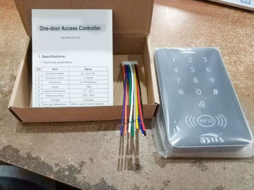Jual 5YOA RFID Access Control Panel X1 DoorLock 125khz 12V keypad ...