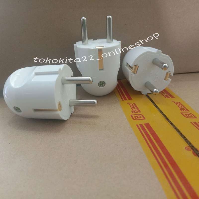 Jual BROCO Steker Arde Colokan Listrik Bulat Putih 13310L di Seller ...