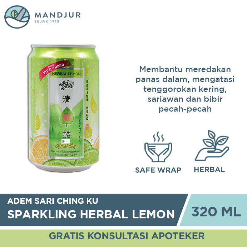Jual Adem Sari Ching Ku Sparkling Herbal Lemon 320 mL - Minuman ...