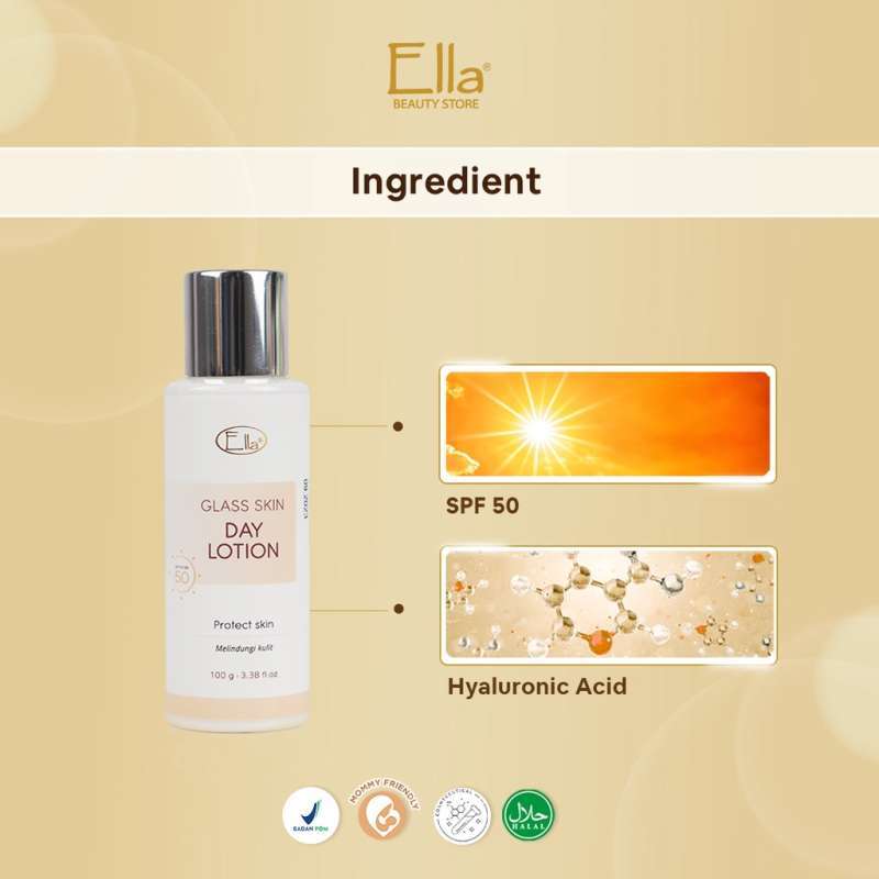 Jual Ella Skincare Glass Skin Day Lotion Spf 50 With Hyaluronic Acid ...