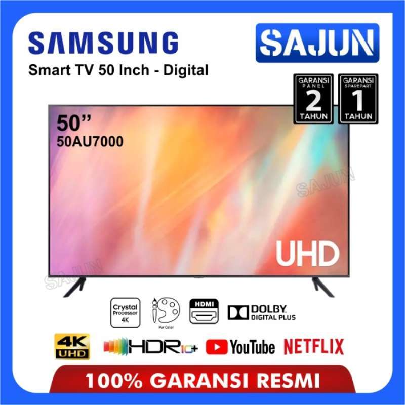 Jual Samsung Smart TV 50 Inch Crystal 4K UHD 50AU7000 / UA50AU7000 di Seller Sajun Electronic ...