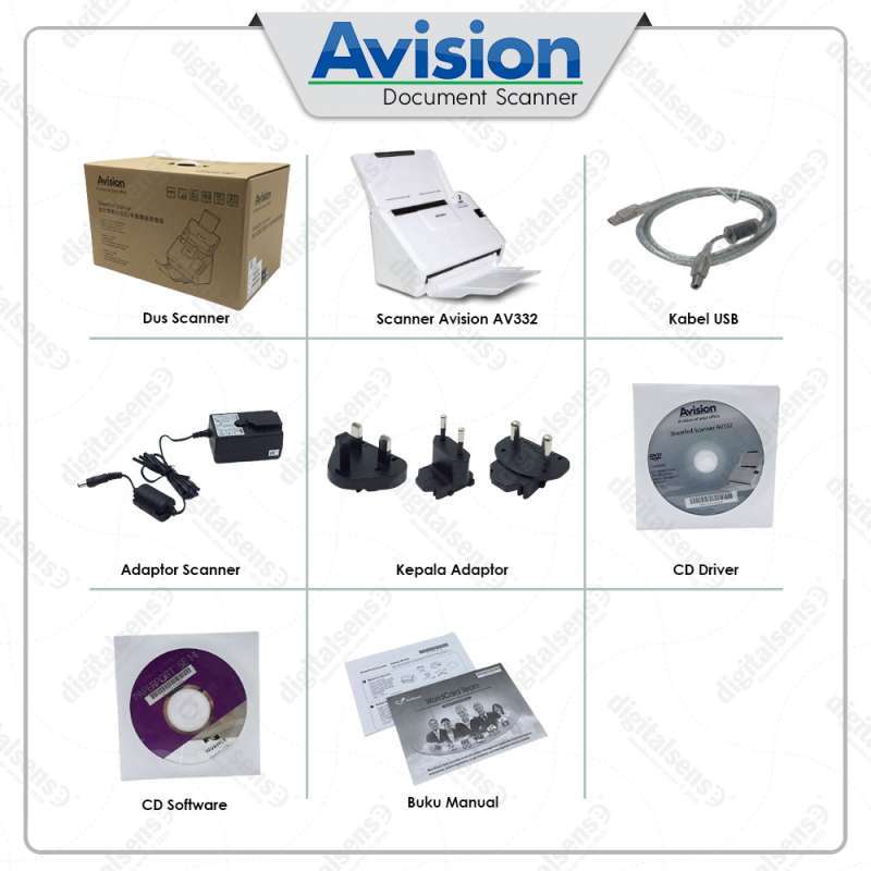 Jual Avision Scanner Av332 (adf -a4/f4/legal/folio- 32 Lembar/menit ...