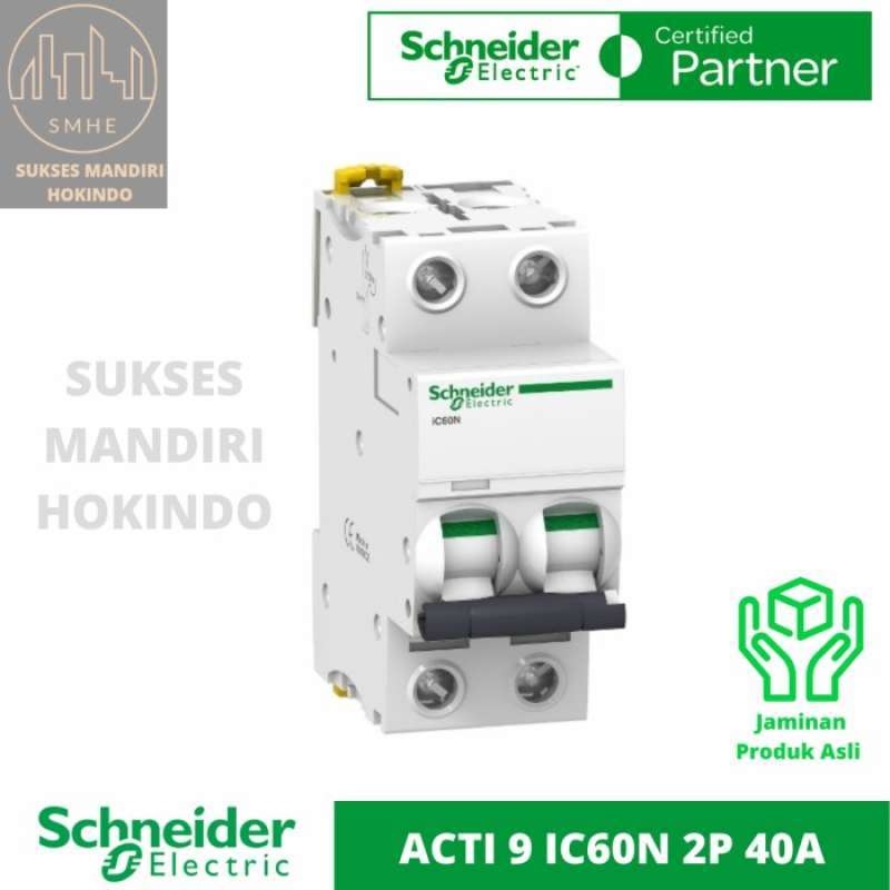 Jual MCB Schneider Acti 9 IC60N 2P 40A Original SNI / 2 Phase 40 Ampere di Seller Aksara_STORE ...
