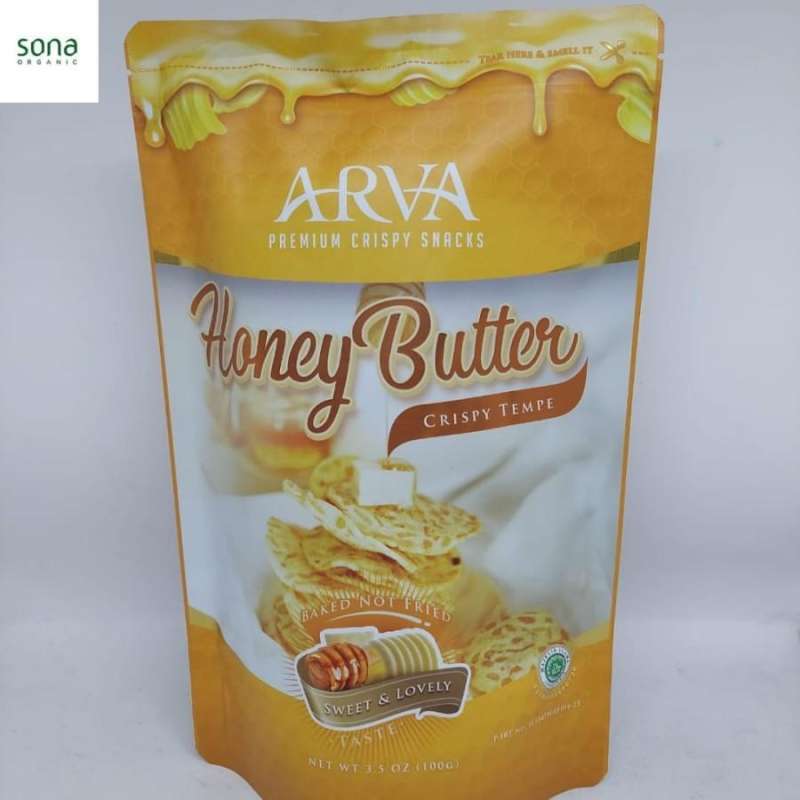 Jual Arva Keripik Tempe Crispy Honey Butter 100g - Non MSG di Seller ...