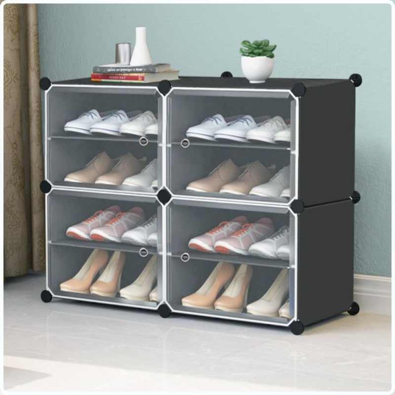 Jual Gtt Rak Sepatu Portable 2 Kolom 4 Pintu Tebal Tertutup Anti Debu ...