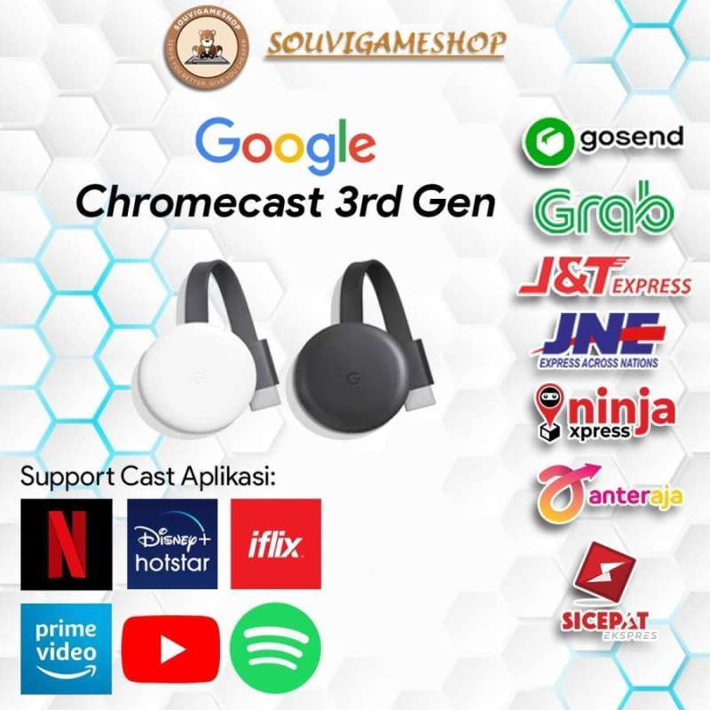 Jual ALL NEW GOOGLE CHROMECAST 3rd GENERATION / Generasi 3 - P SEALED 3 MONTHS WRTY Hitam di ...