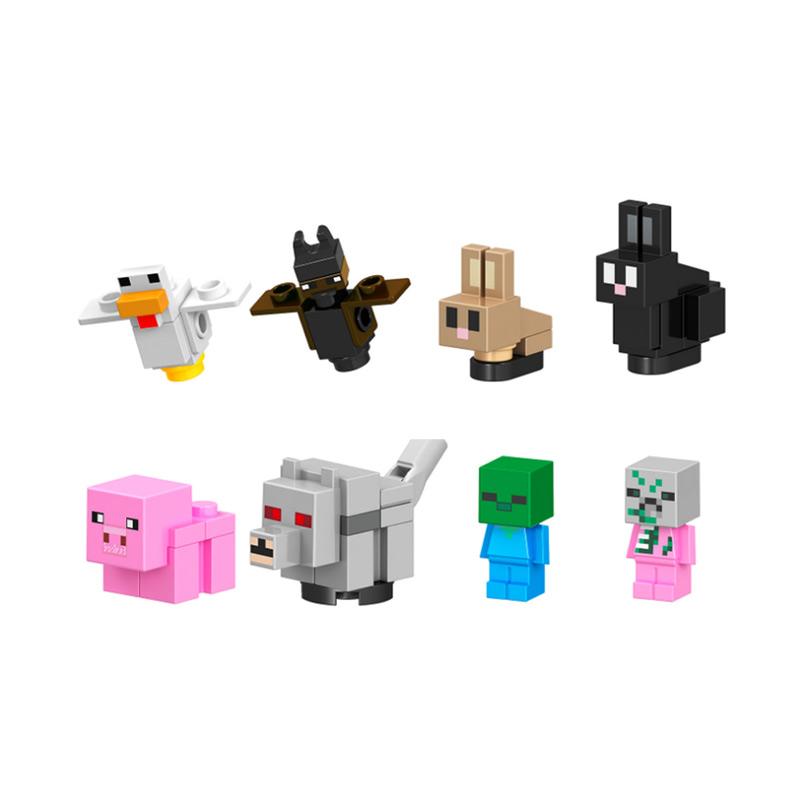 Jual Minecraft Chicken Bat Baby Rabbit Pig Wolf Zombie Minifigure di ...