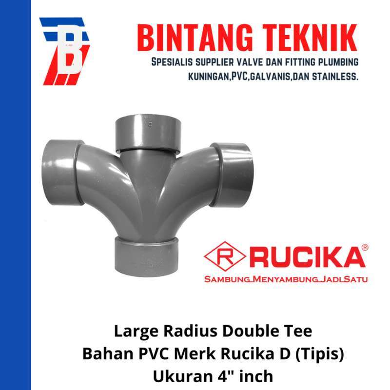 Jual Large Radius Double Tee Y 4 Inch Pvc Rucika D (tipis) Di Seller Toko Bintang-teknik ...