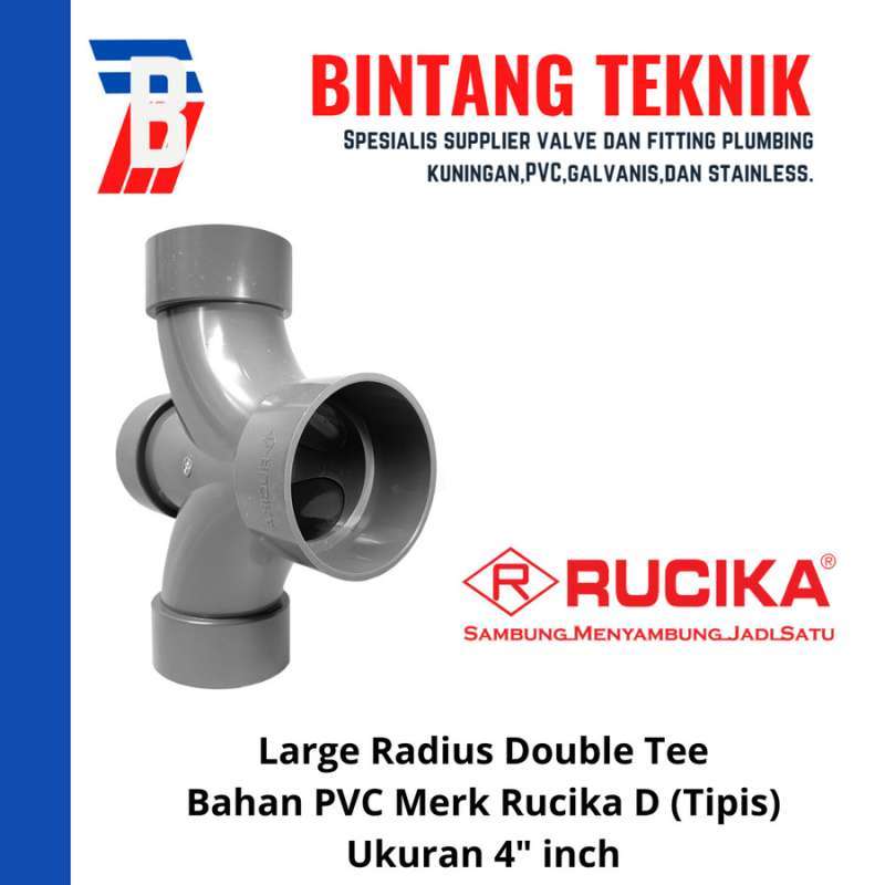 Jual Large Radius Double Tee Y 4 Inch Pvc Rucika D (tipis) Di Seller Toko Bintang-teknik ...