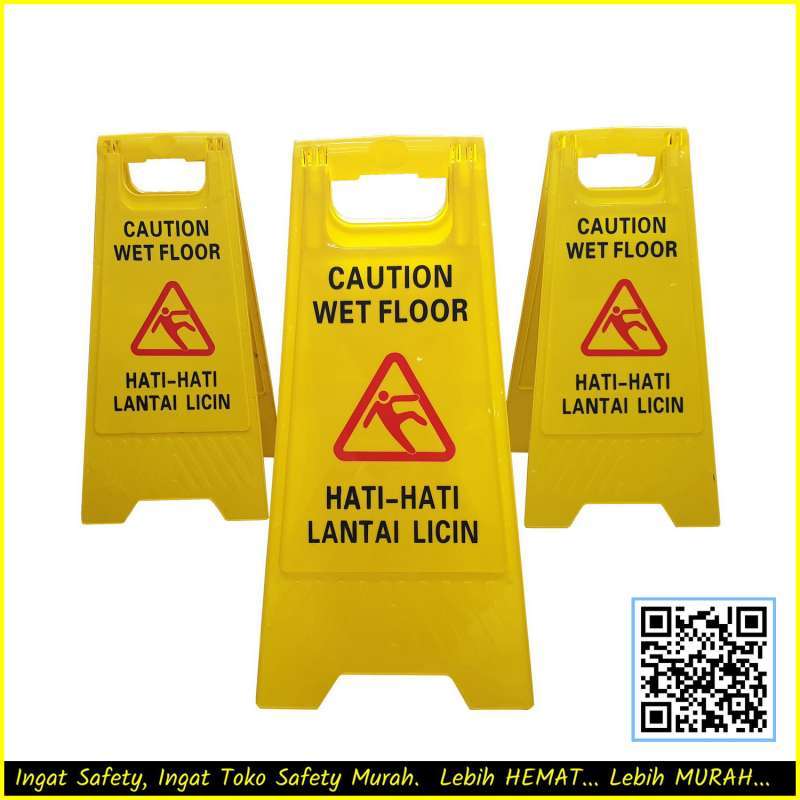 Jual Wet Floor Sign Papan Kuning Peringatan Awas Lantai Licin Caution ...