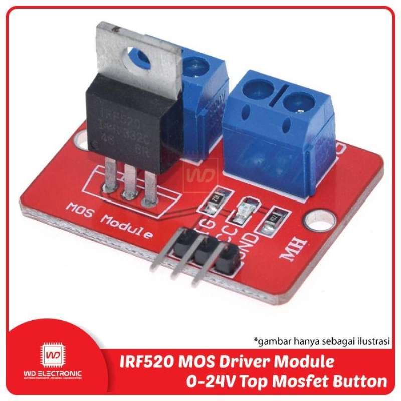 Jual IRF520 MOS Driver 0-24V Top Mosfet Button module di Seller ...