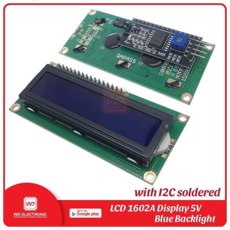 Jual Lcd 16x2 Biru Dengan I2c Serial Soldered Lcd 1602a Blue I2c Serial ...