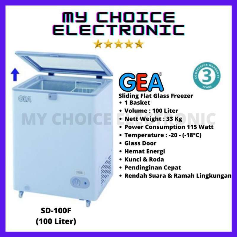 Jual GEA Sliding Flat Glass Freezer SD-100F di Seller Mychoice ...
