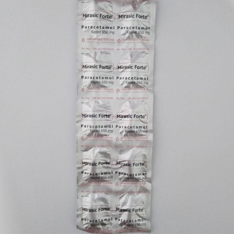 Jual Mirasic Forte Kaplet Paracetamol 650 mg [1 Strip/10 Kaplet] di ...