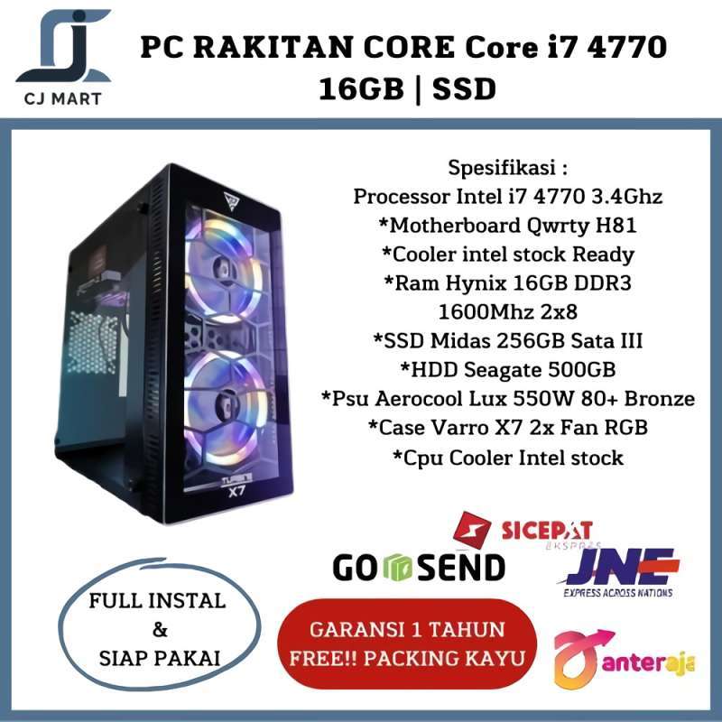 Promo Pc Rakitan Core I7 4770 Gen 4 | 16gb | Ssd | Cpu Rakitan Murah Diskon 19% Di Seller Cjmart ...