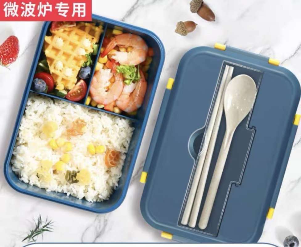 Promo Lunch Box Bento Set Lunch Box Set Kotak Makan Plastik Sekat 3 ...