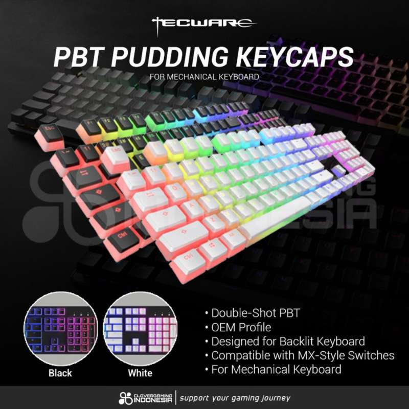 Jual Tecware PBT Pudding Double-Shot Moulded Backlit LED Keycaps Set ...