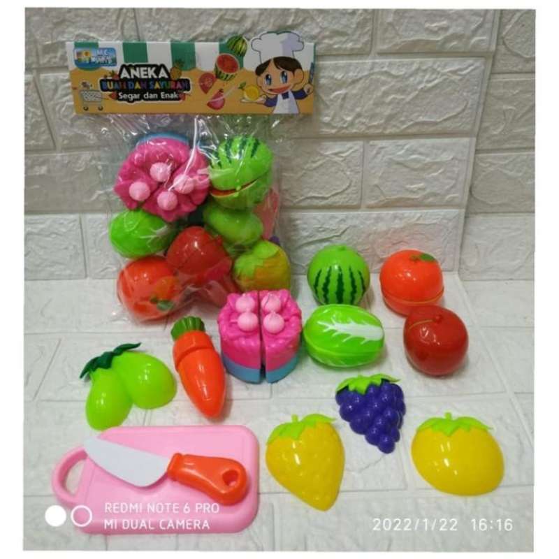 Jual Mainan Anak Potong Buah Potong Sayur Fruit Cutting Fruit - Isi 12 ...