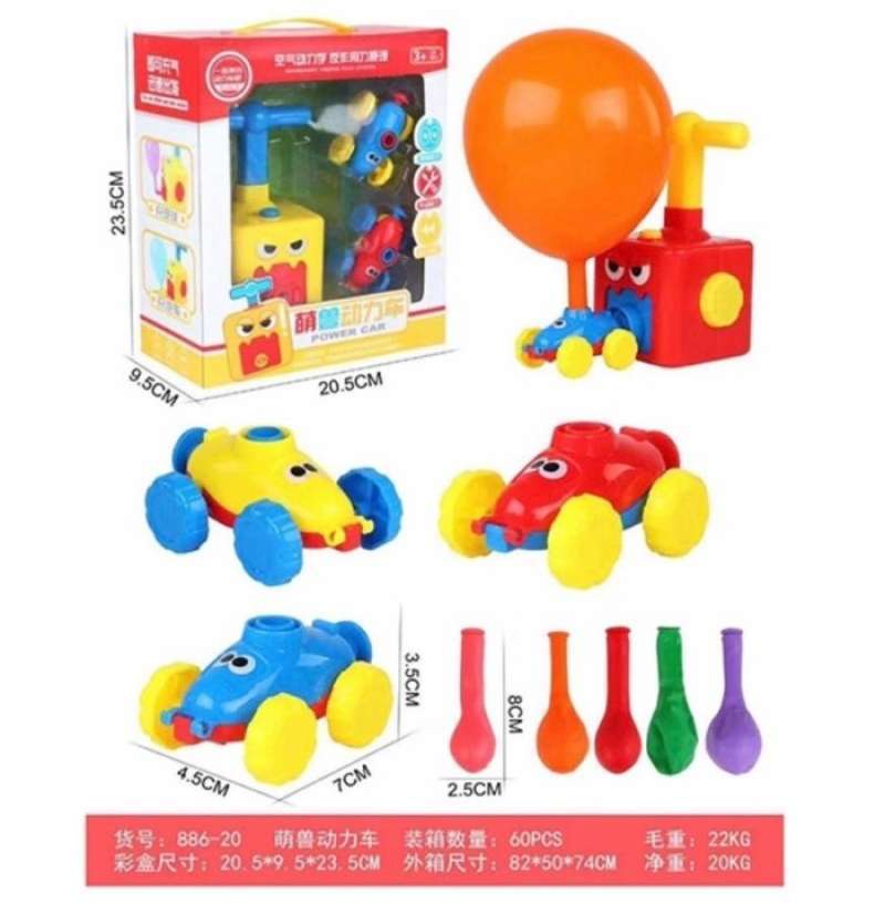 Jual Mainan Anak Air Ballon Powered Car Mobil Balon Angin Jalan Sendiri ...