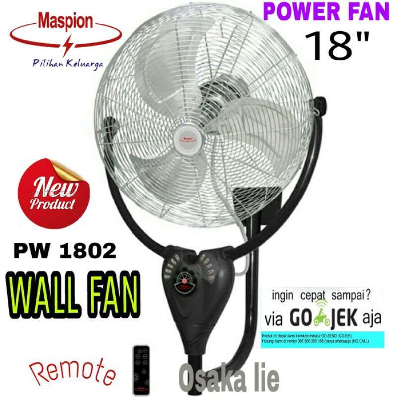 Jual Maspion Power Wall Fan Pw-1802 Pakai Remot di Seller Halers ...