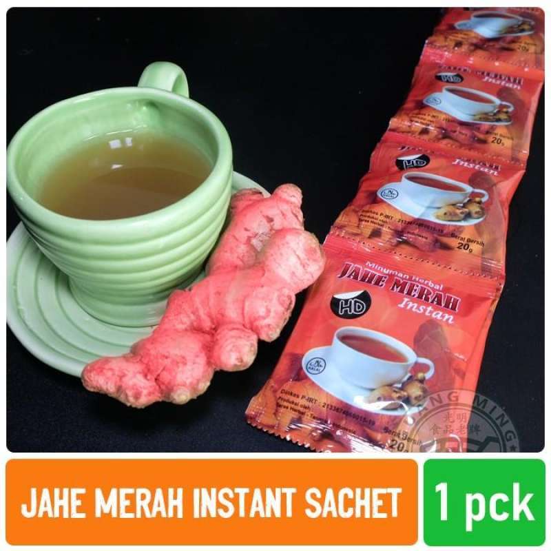 Jual Jahe Merah Instant Hd Sachet Minuman Herbal Asli 100% Bahan Alami ...