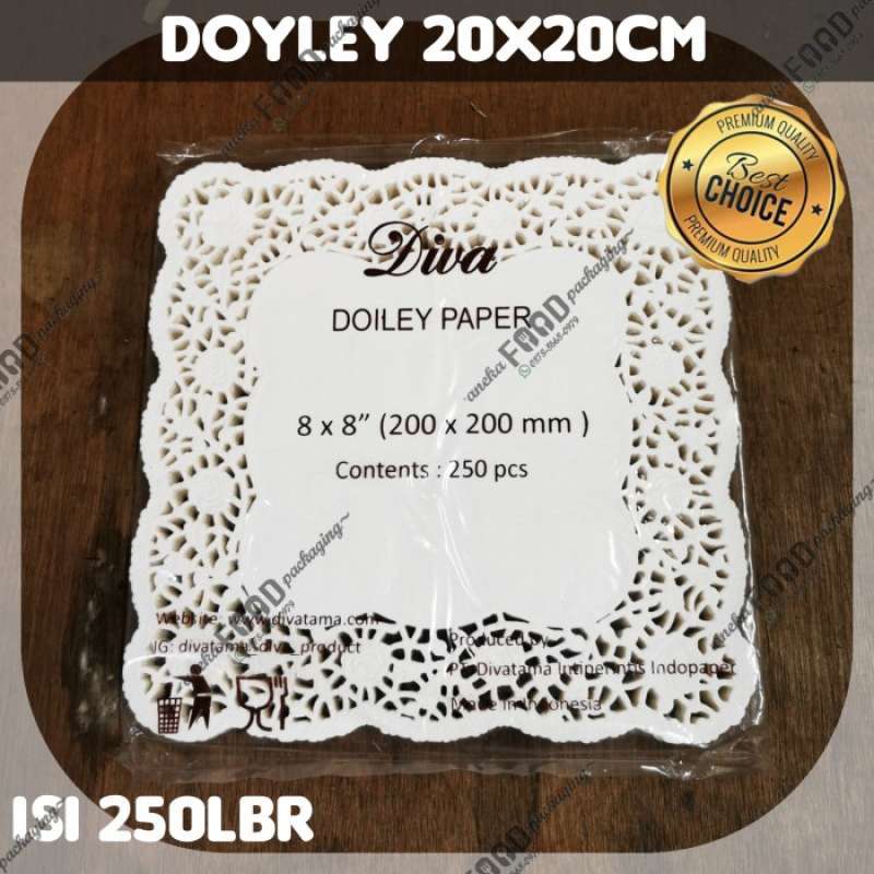 Promo Kertas alas tatakan kue roti/paper doyley 20x20cm PUTIH KOTAK ...