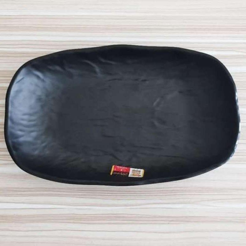 Promo [HITAM] Piring Oval Rounded Model Batu 10 inch Golden Dragon ...