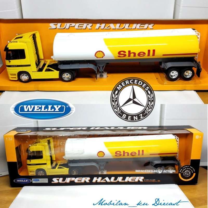 Jual Diecast Truk Tangki BBM Shell Mercedes-Benz Actros Welly SH 1:32 ...